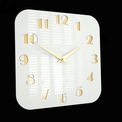 Decoish Gloss White Gold Deco Wall Clock at Decoish Home